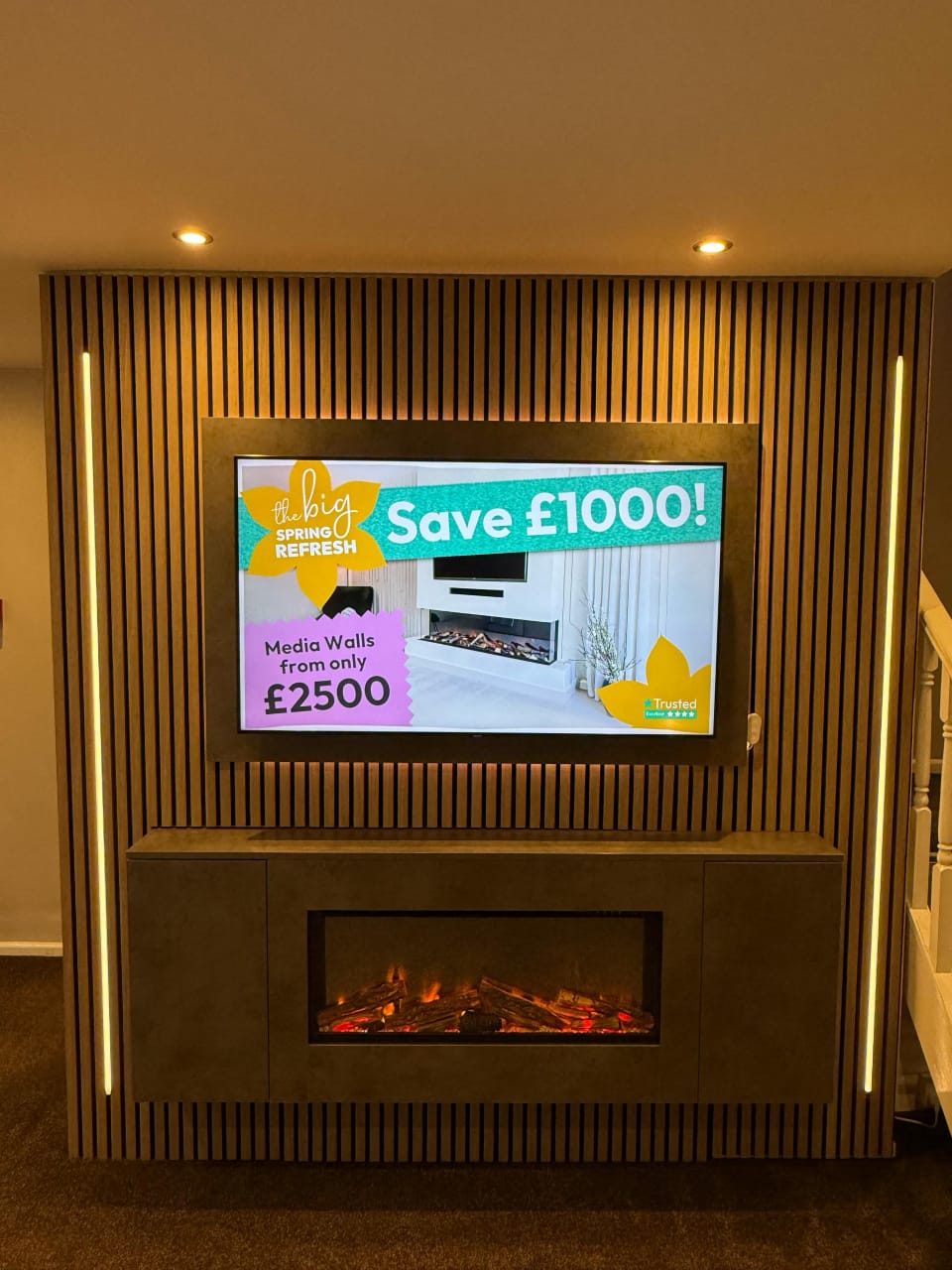 Cabinet Media Wall & Fireplace Package | Gas Centre Bradford